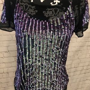 ASOS | Tops | Asos Sequin And Lace Top Size 2 | Poshmark